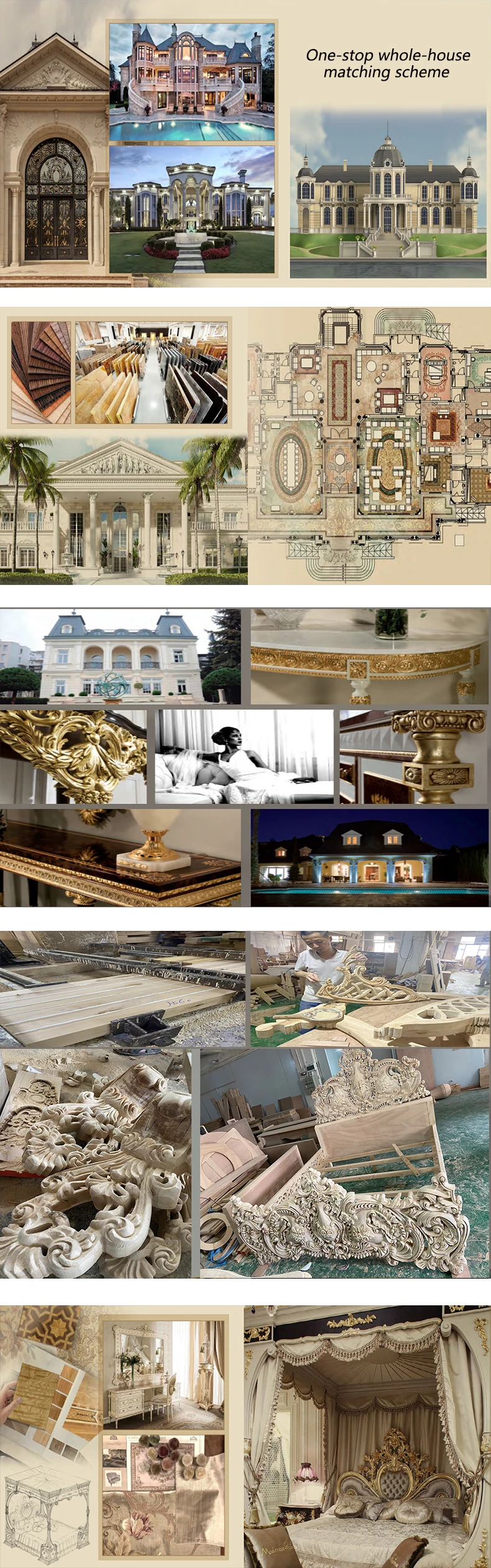 Neoclassical European Double Bed Master Bedroom 1.8m Queen Bed Villa ...