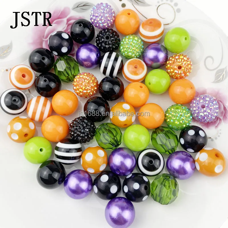 Diy 20mm Mix Color Beads For Jewelry Making Kid Round Bubblegum Beads ...