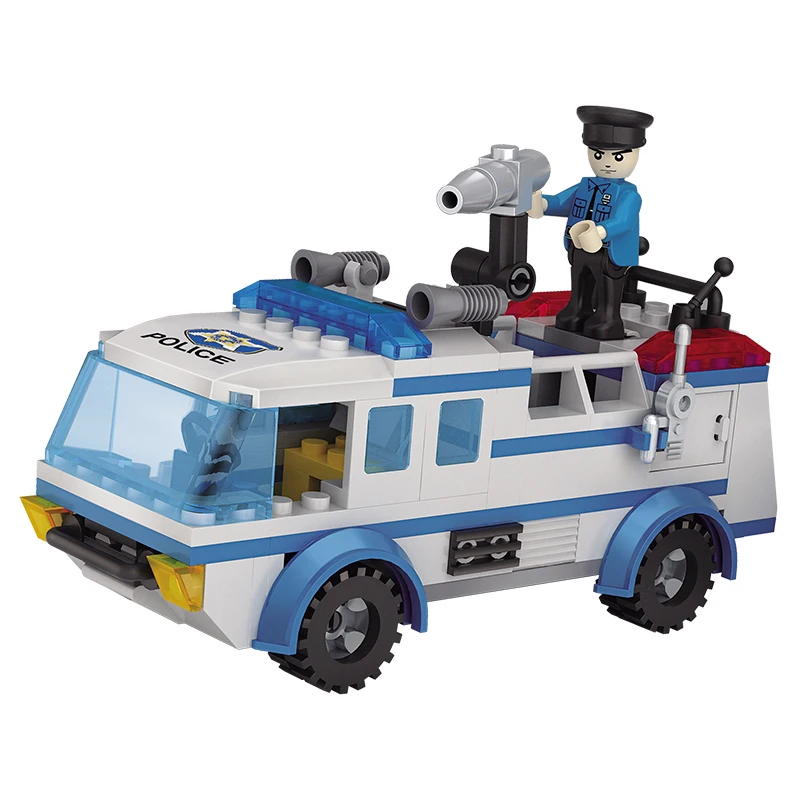 Cogo 368 Pcs Build Block Car Big Arresting With 4 Figures Plastic Diy ...