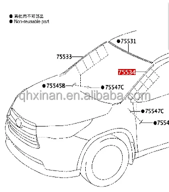 Car Rubber Seal Strip Front Windshield Weatherstrip for Toyota ...