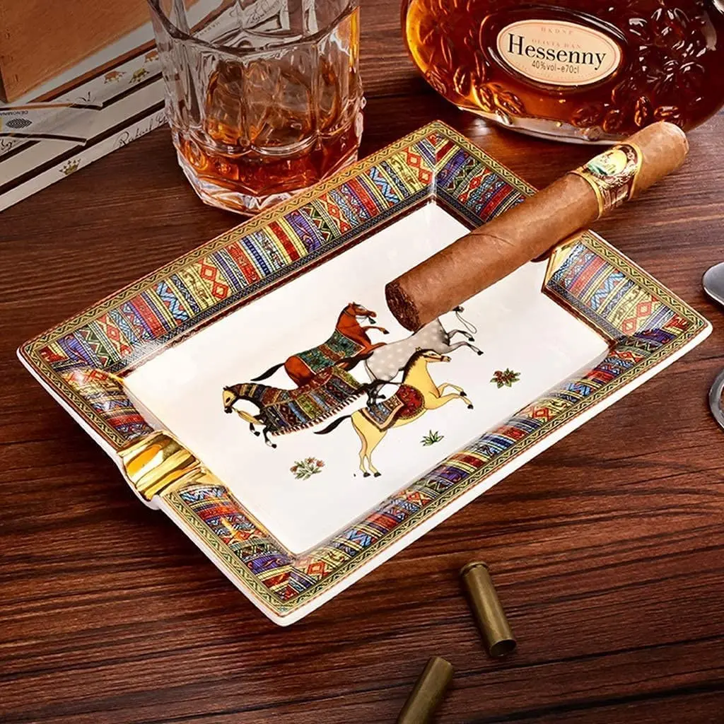 European Modern Porcelain Ashtrays Cigar Portable Ceramic Custom ...