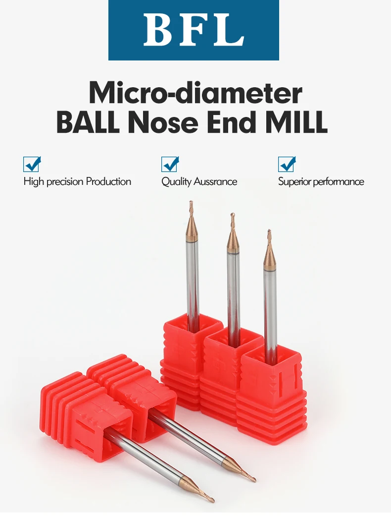 Bfl Micro Ball Mill Ball Nose Milling Cutters Tuo Fiutes Ballnose ...