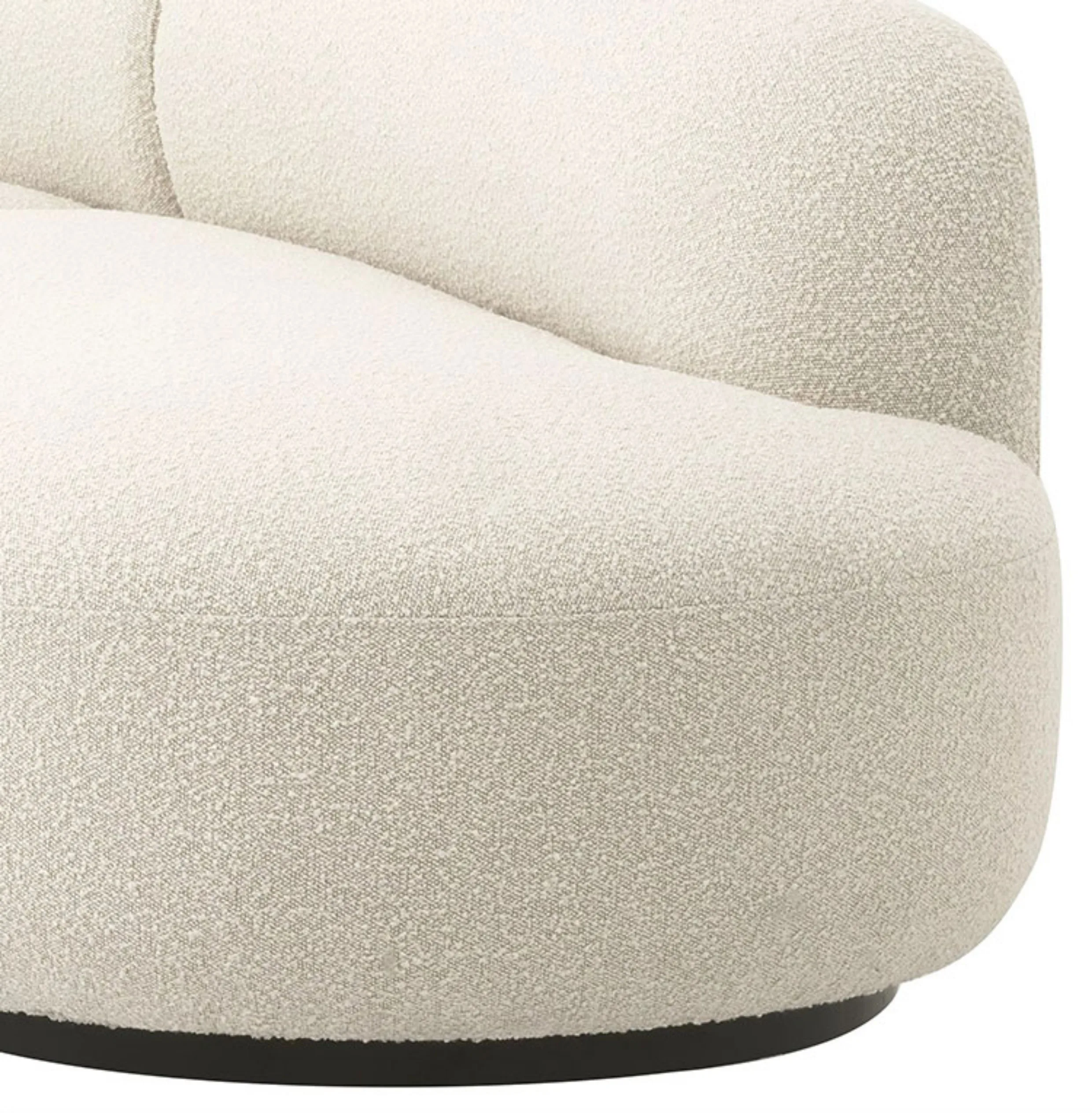 Shop Our Curved Sofa Set - Elegant White Fabric Living Room