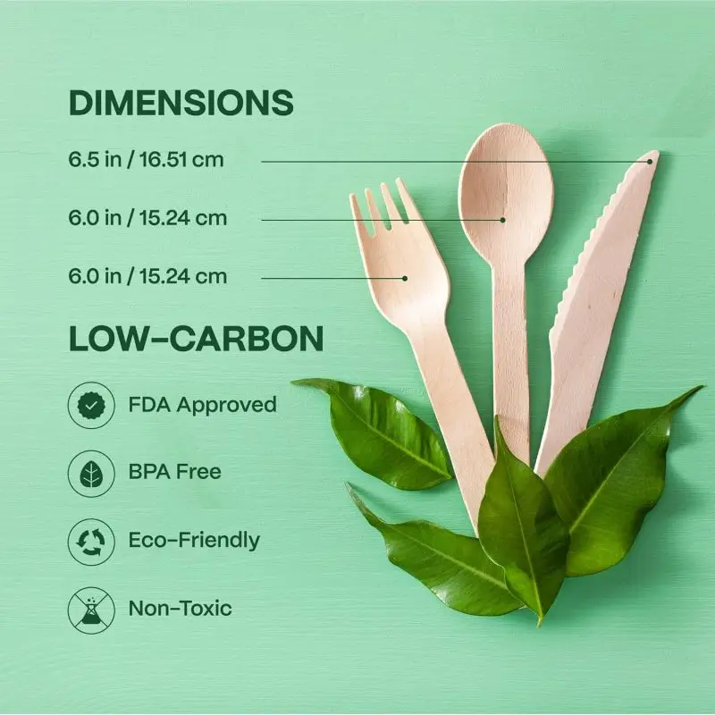 Alibaba.com: Biodegradable Disposable Wooden Cutlery Set with Spoons ...