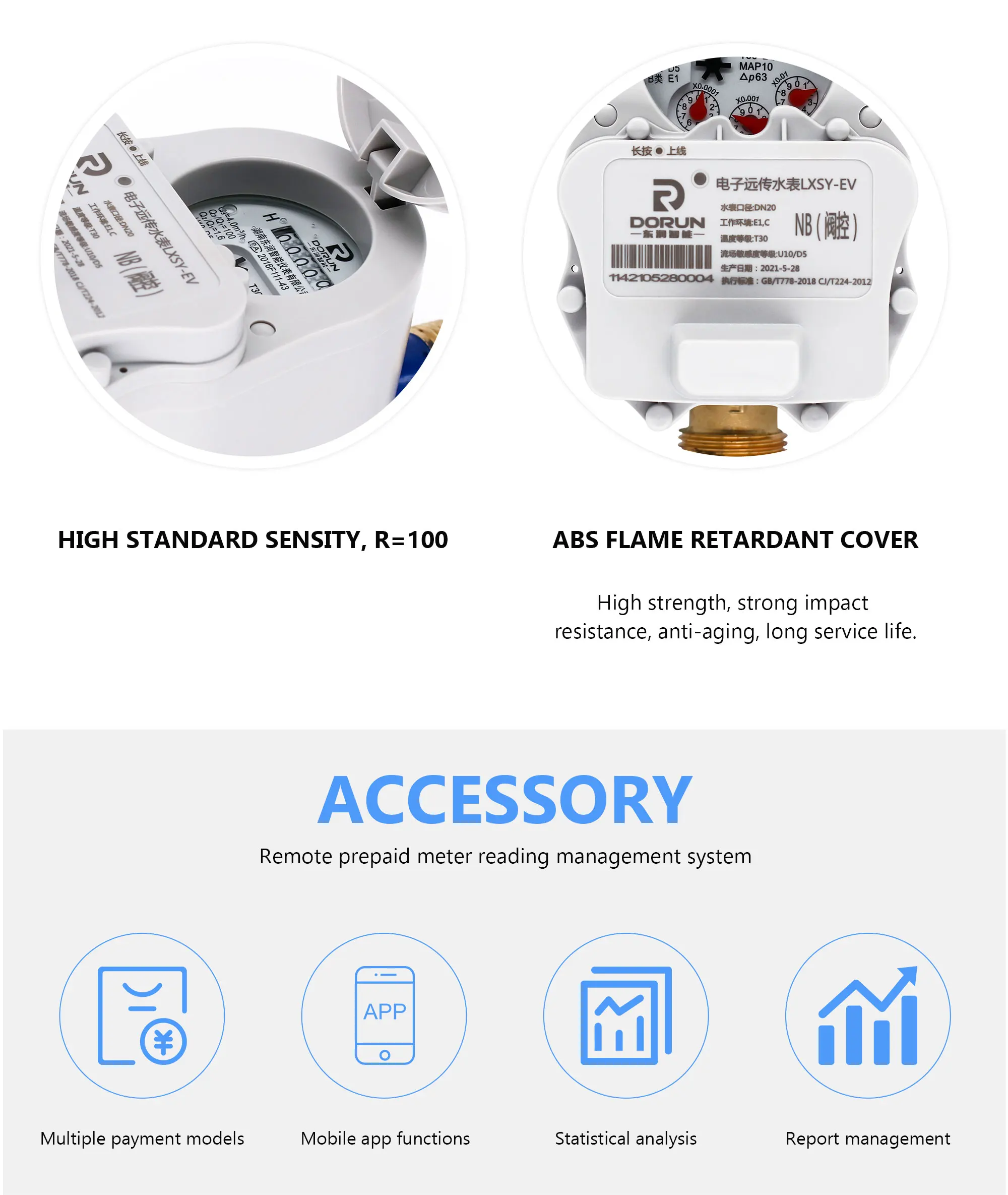 Dn15 Wireless Intelligent Water Meter Flowmeter Digital Nb-iot Flow ...