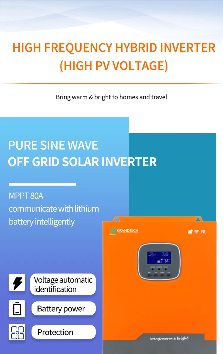 Grandtech 8kw 48v Smart High Frequency Off-grid Inverter Off Grid Solar ...