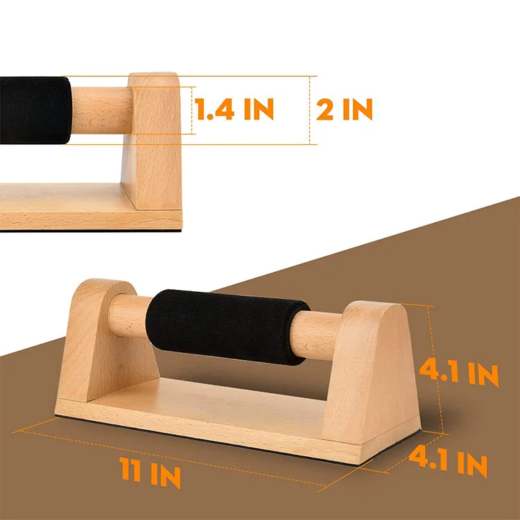 Parallettes Push up Handles - Solid Wood Calisthenics Equipment
