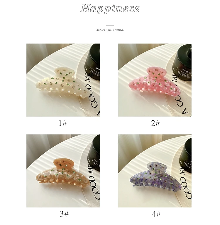 Custom Large Size 10.8cm Cellulose Acetate Rhinestone Hair Claw Clip ...