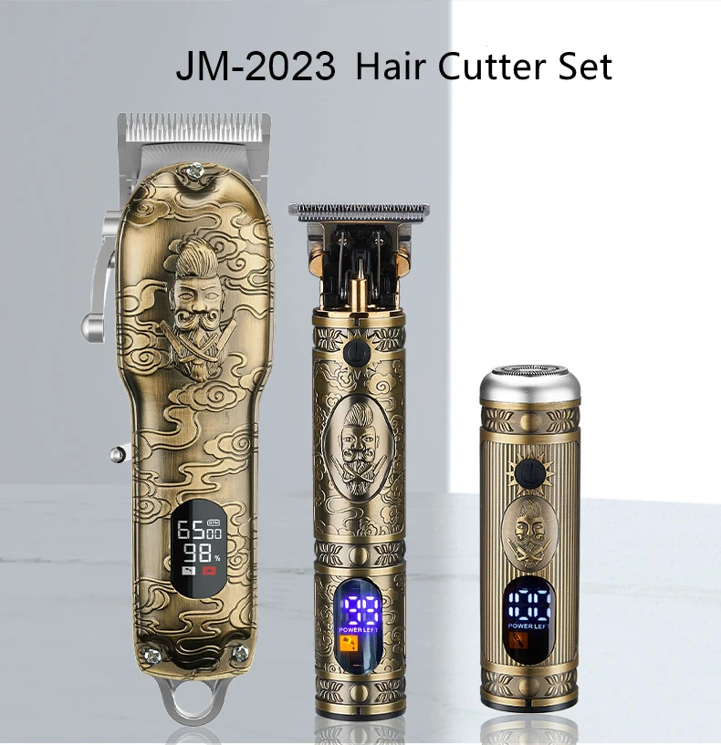 Jm-2023 New Design Body Clippers Barber Hair Cutting Machine Razor Set Rechargeable Electric ...
