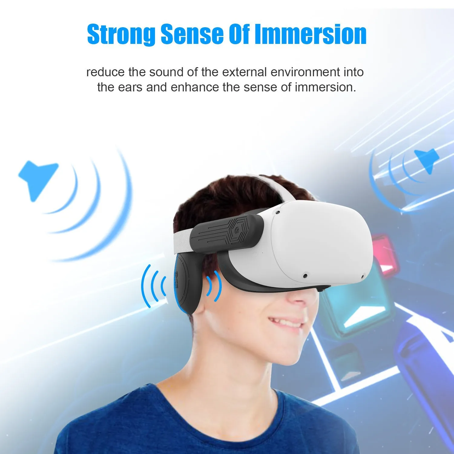 Smart Virtual Reality Headset Case Earmuff For Oculus Quest 2 Silicone ...