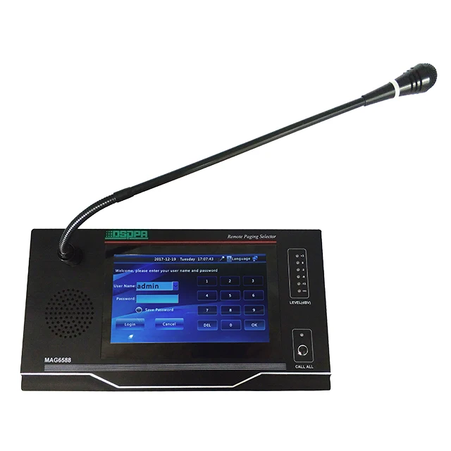 Network PA System Paging Console 10M/100M Multi Zone Talk Back ...