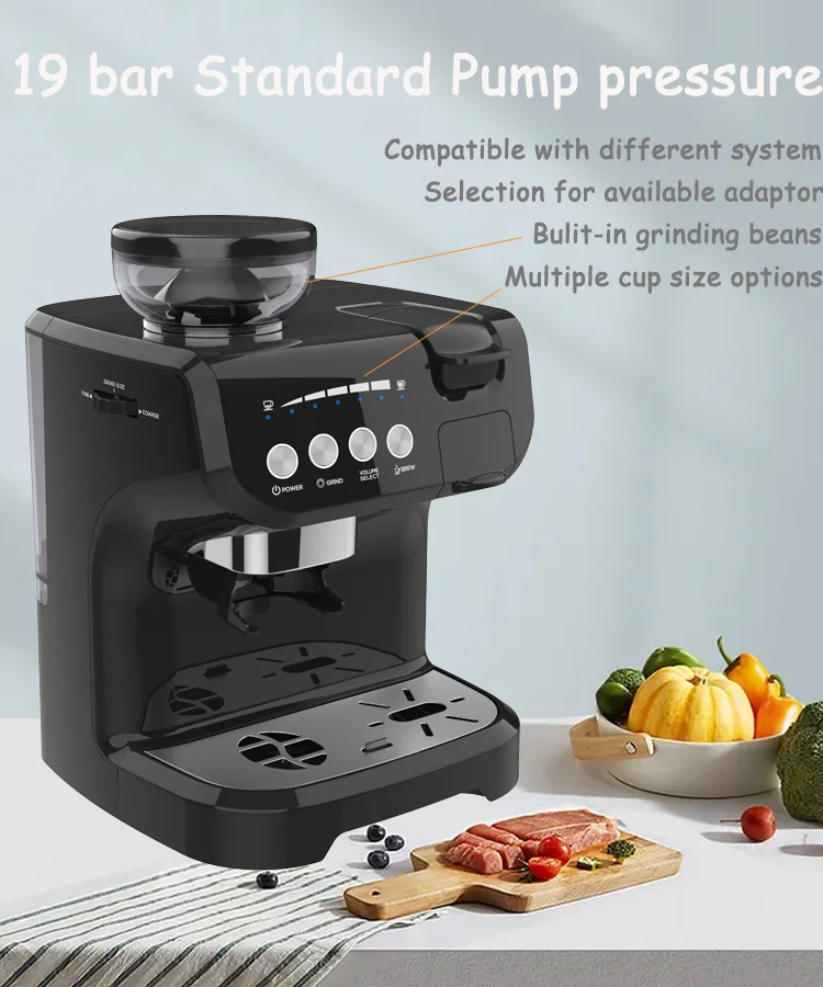 19bar Pump Multi Function Cupsule Coffee Machine Coffee Maker 4 In 1 ...