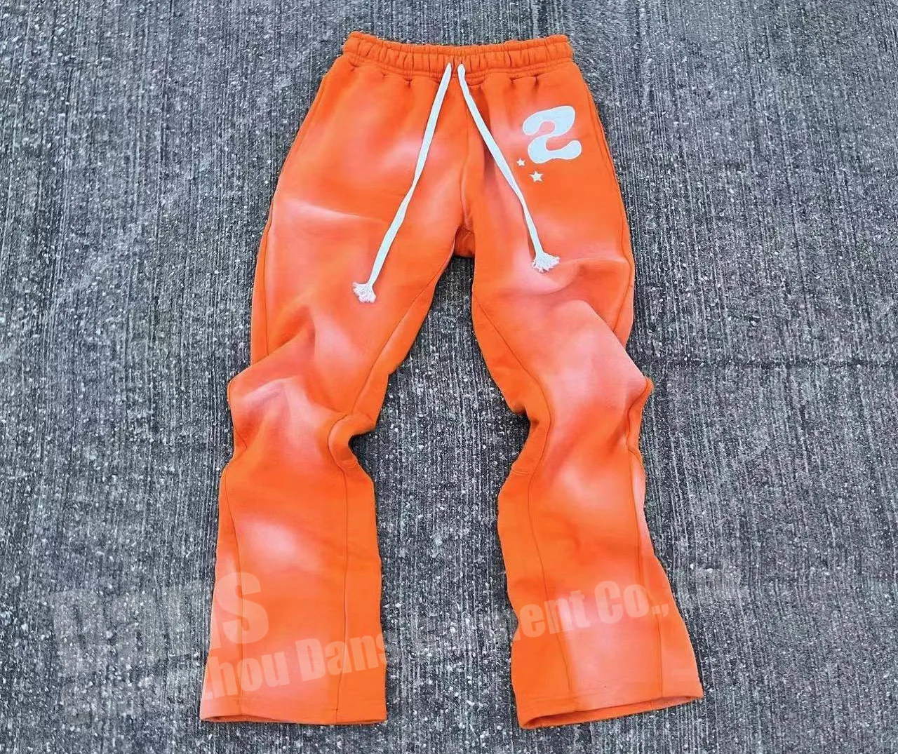 Custom Screen Print Acid Wash Sun Faded Sweatsuit Drop Shoulder Cropped ...