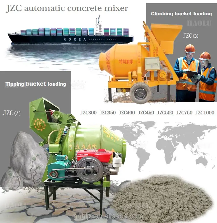 Falling Type Reverse Unloading Hopper Concrete Mixers With Pump ...