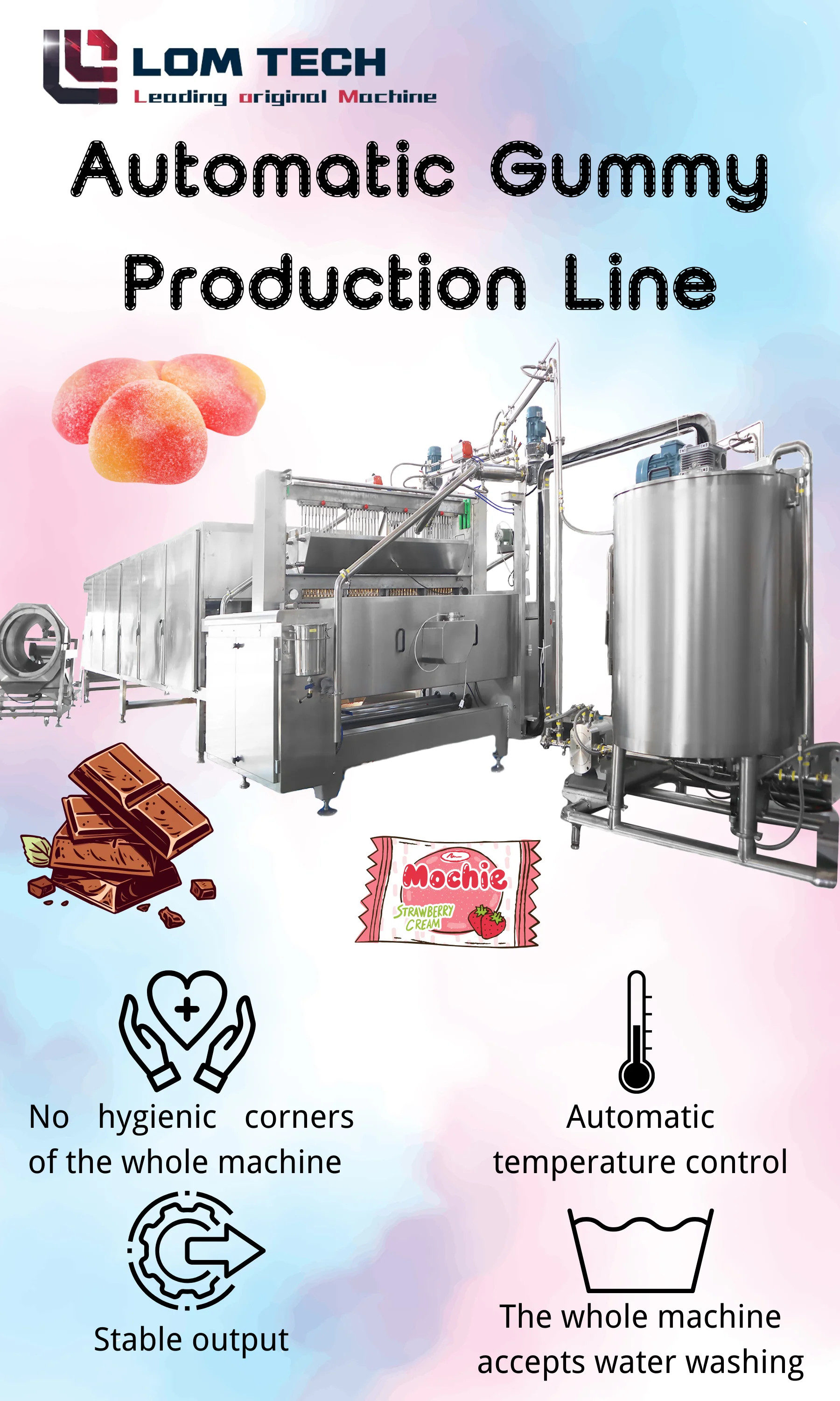Industry High Output Automatic Gelatin Gummy Candy Making Machine ...