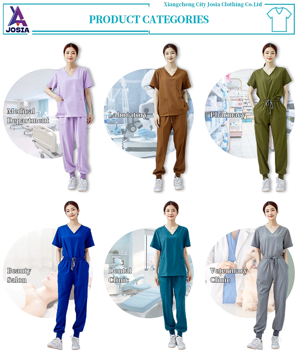 Custom Stylish Medical Scrubs Uniforms Sets Fashion Breathable Fabric ...
