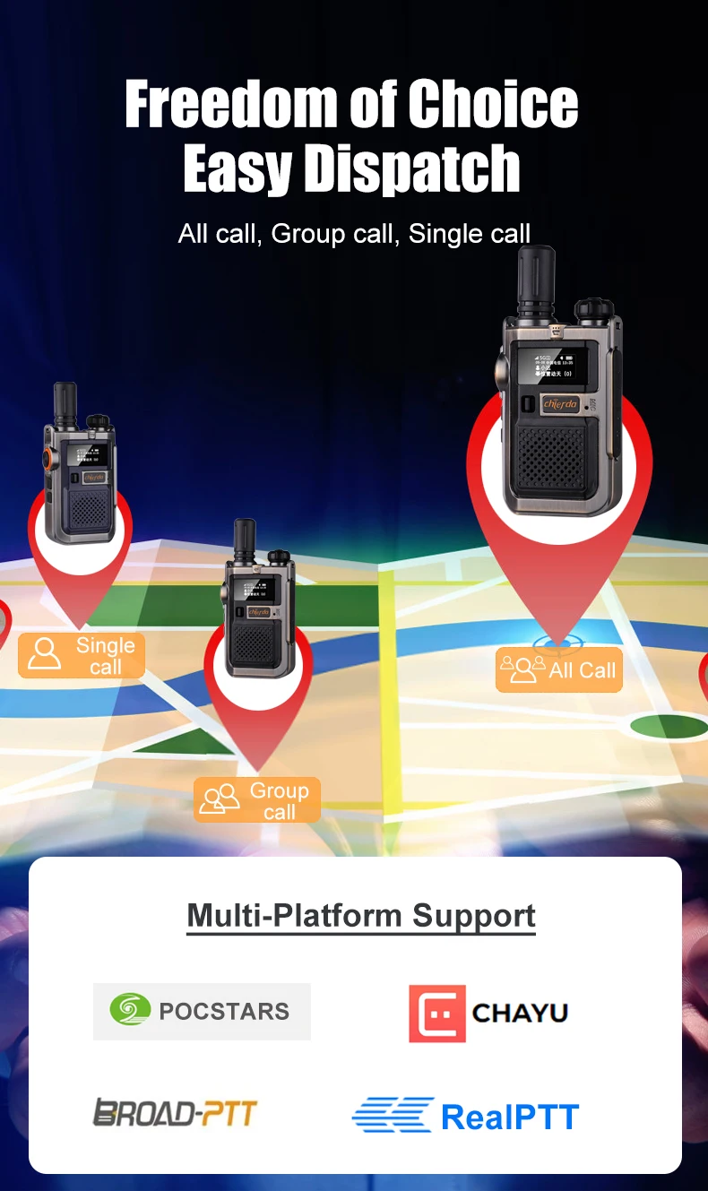 Chierda Nb918 Walkie-talkie 5000km Long Talk Range 4g Lte Poc Network Radio Sim Card Walkie ...