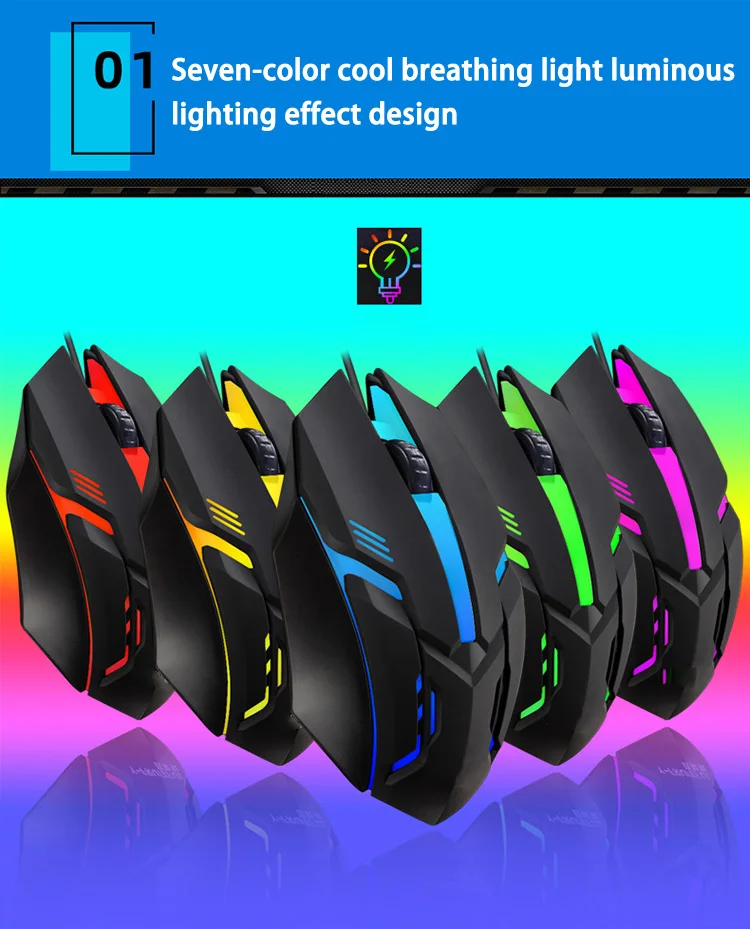 2022 Cheapest Rgb Backlit Gaming Mouse 3 Buttons Wired Optical Gamer ...