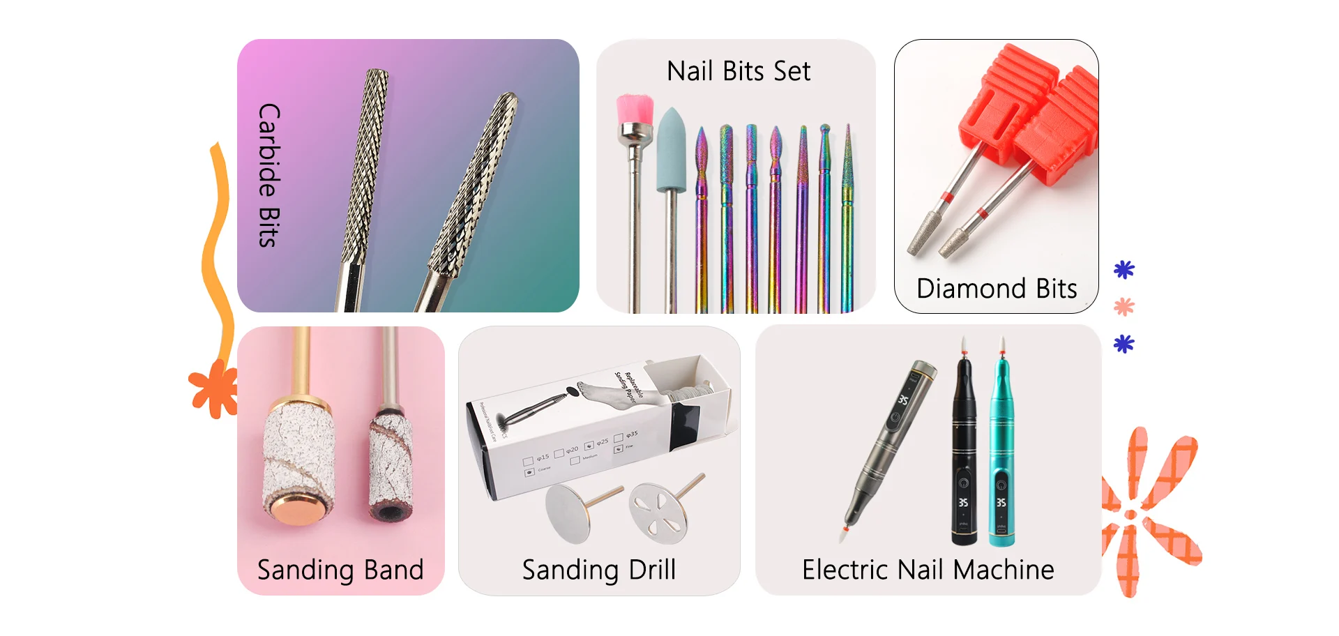 Aproms 12mm Tapered Diamond Nail Drill Bit Clean Cuticle Nail Bur ...