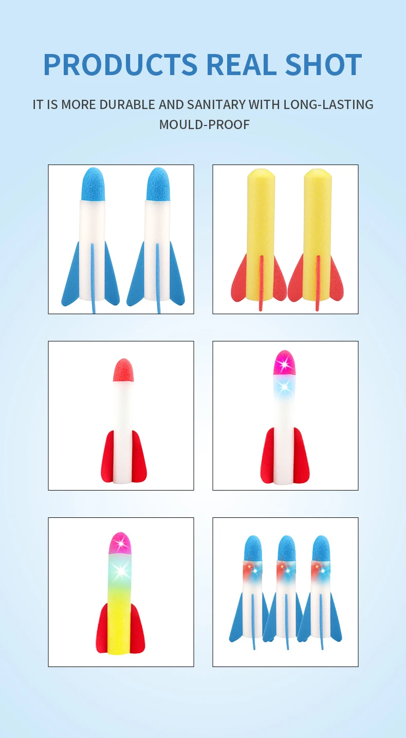Outdoor Play Game Eva Foam Rocket Launcher Toys For Kids Pedal Rockets ...