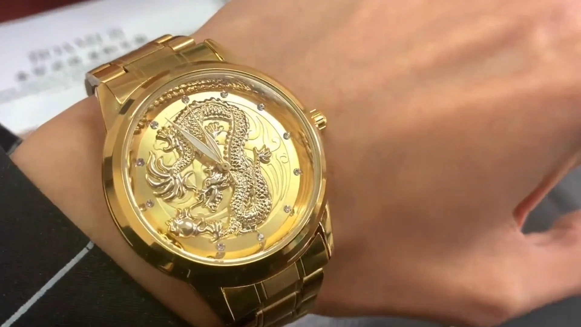 Fngeen-reloj De Lujo Con Dragón Para Hombre Y Mujer,Cronógrafo De ...