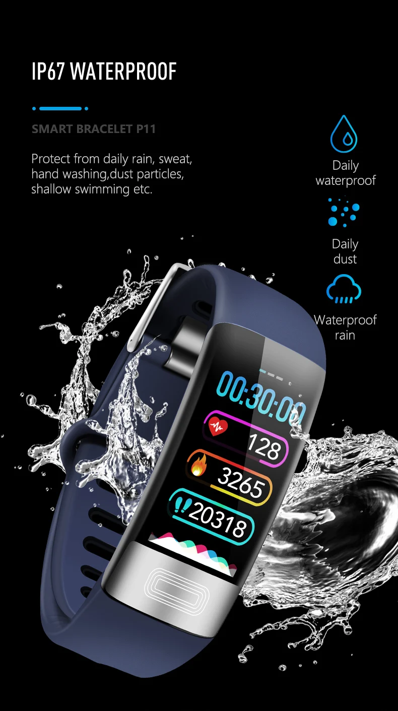P11 Smart Band - ECG and HRV Monitoring for Ios & Android