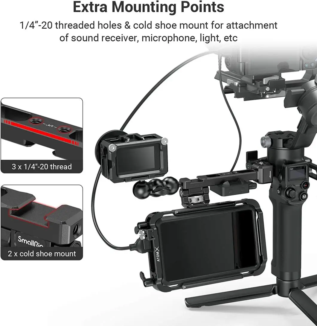 Smallrig Adjustable Camera Monitor Mount With Nato Clamp For Dji Rs 2 ...