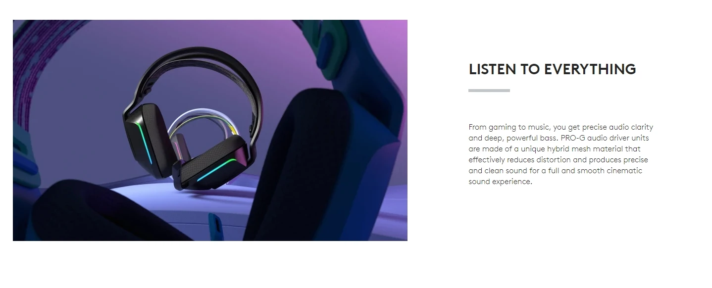 LOGI-TECH G733 Wireless Gaming Headset Computer Usb 2.4g Wireless 7.1 ...