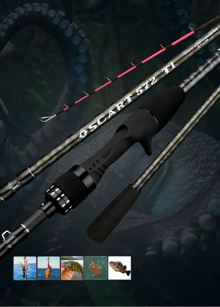 JOHNCOO OSCART 170cm Fast Action Titanium Tip PE0.3-3# Octopus Fishing ...