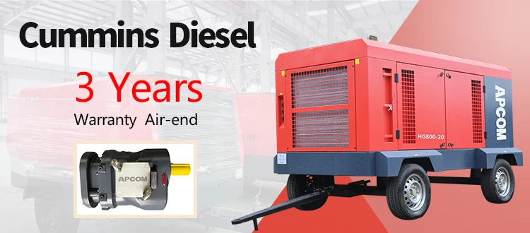 Cummins 20 Bar 800 CFM Diesel Air Compressor 450 PSI - Portable, OEM