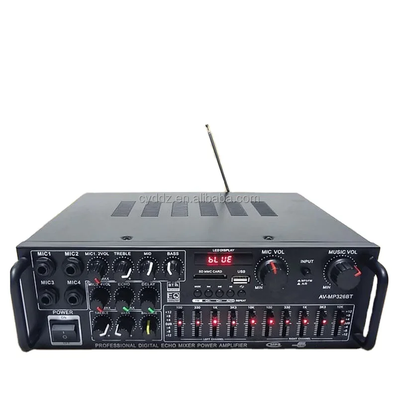 AV-MP326BT 300W Home Amplifier 2.0 Channels for Karaoke & Audio, 110V ...