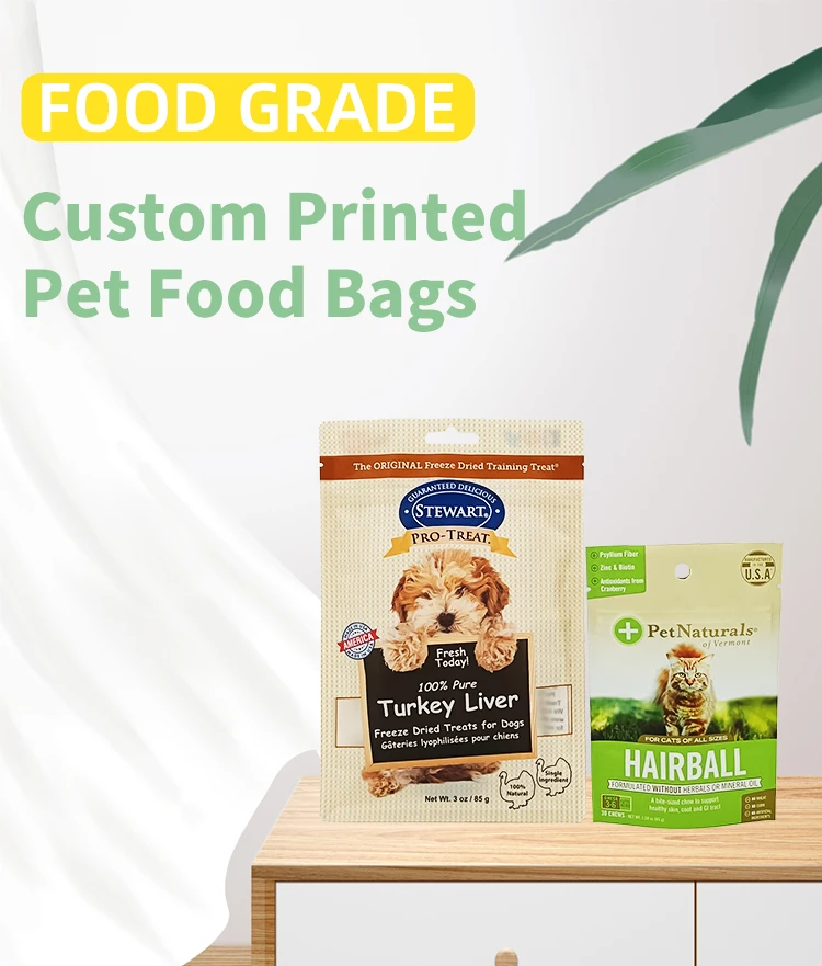 Custom Design Plastic Packaging Zipper Pouch Pet Snack Dog Treat Bag ...