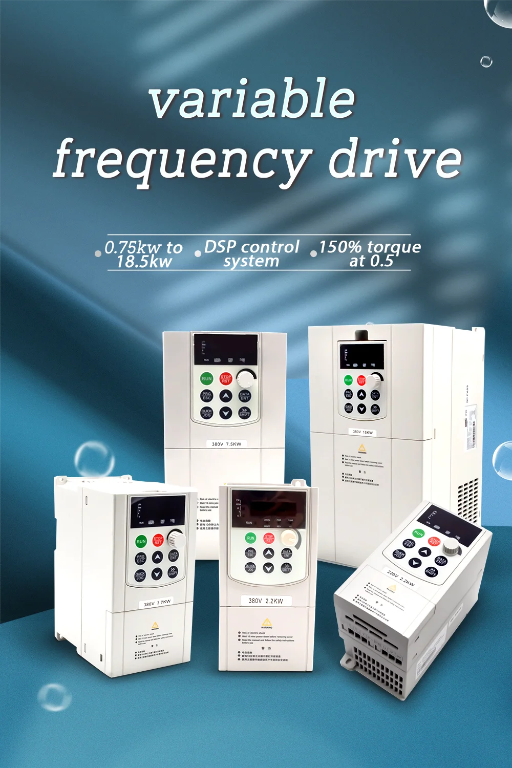15kw 3 Phase VFD for Single Phase Motor Control in Industry