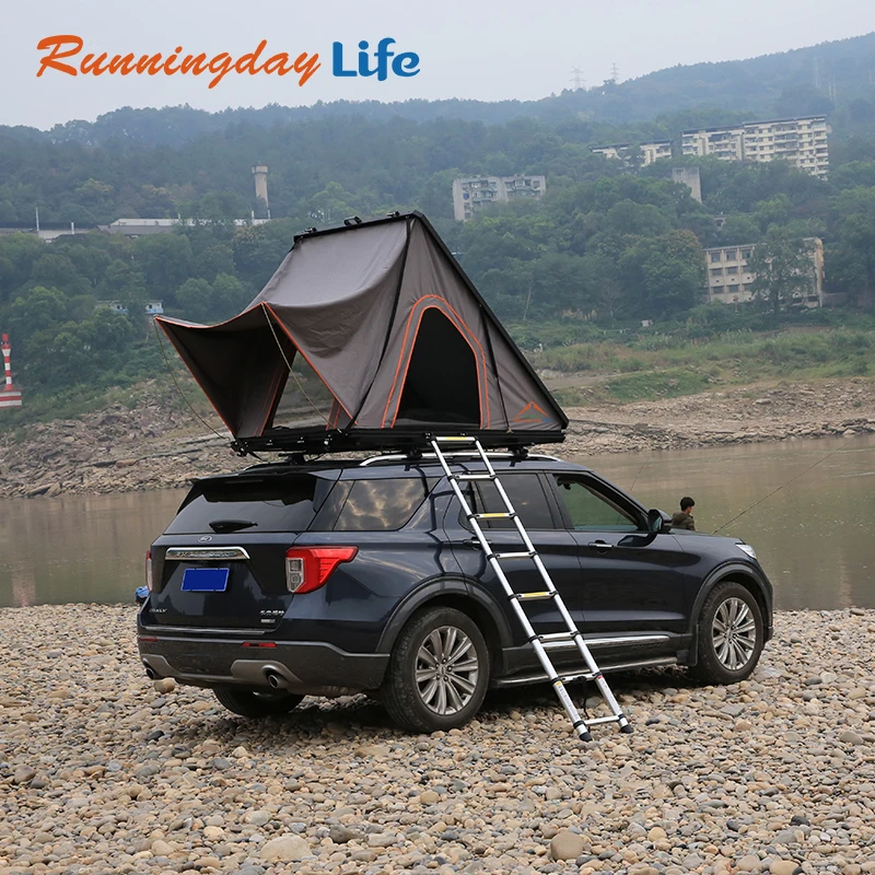 4 Person Aluminum Camping Hiking Durable Outdoor Suv Triangle Car Hard ...