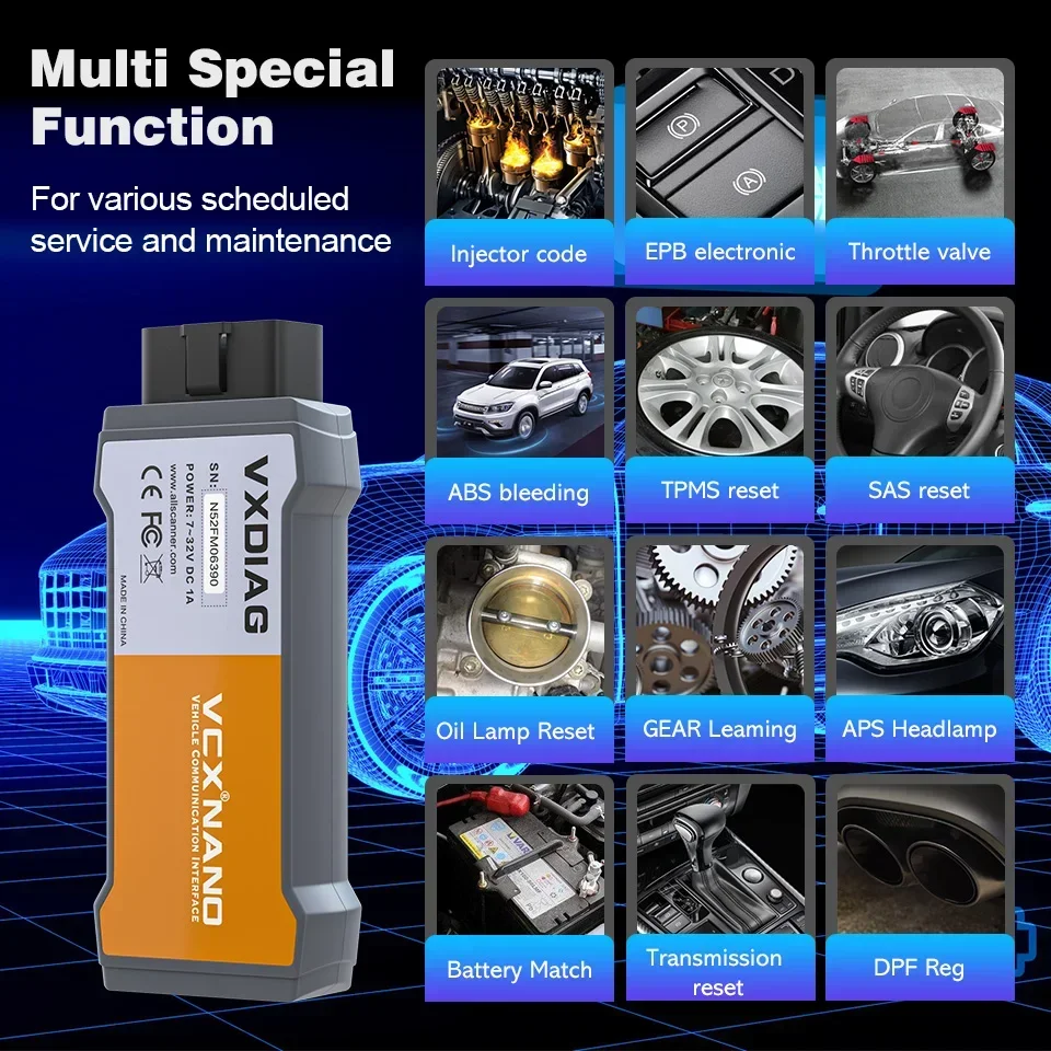 VXDIAG VCX NANO NX300 for VOLVO 2014D Dice Car Diagnostic Tools Full ...