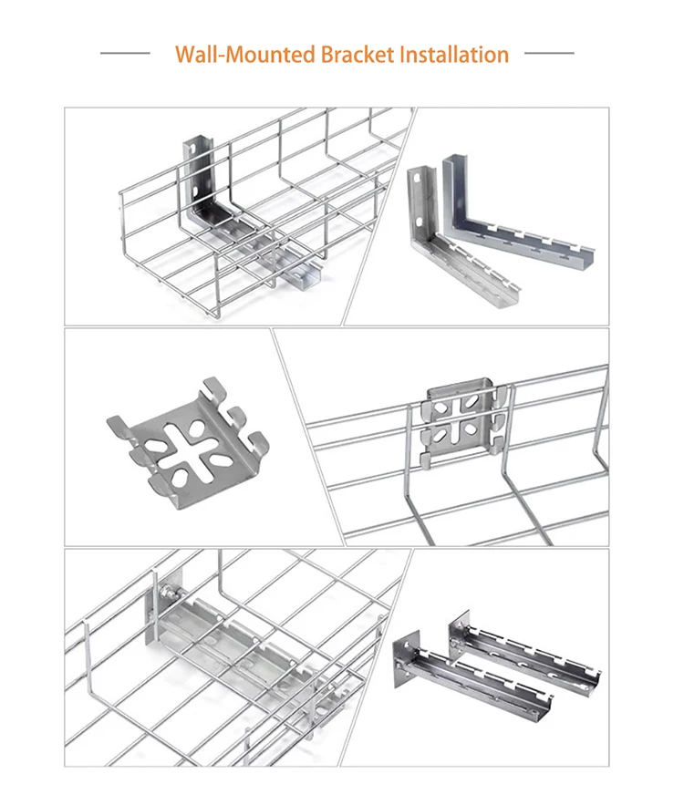 Galvanized Grid Bridge Cable Trough Cable Rack Open Hollow Steel Mesh ...