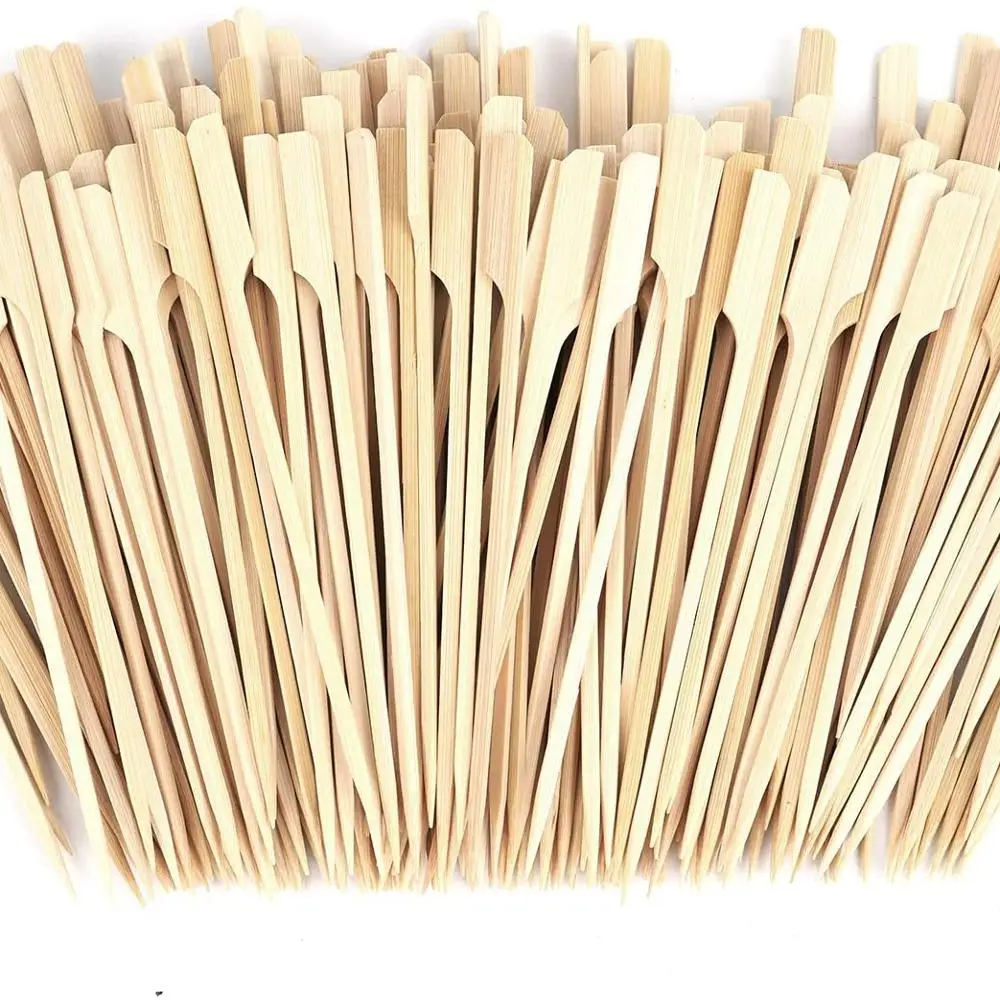 Eco-friendly Bamboo Paddle Teppo Picks Square Bbq Skewers With Custom ...