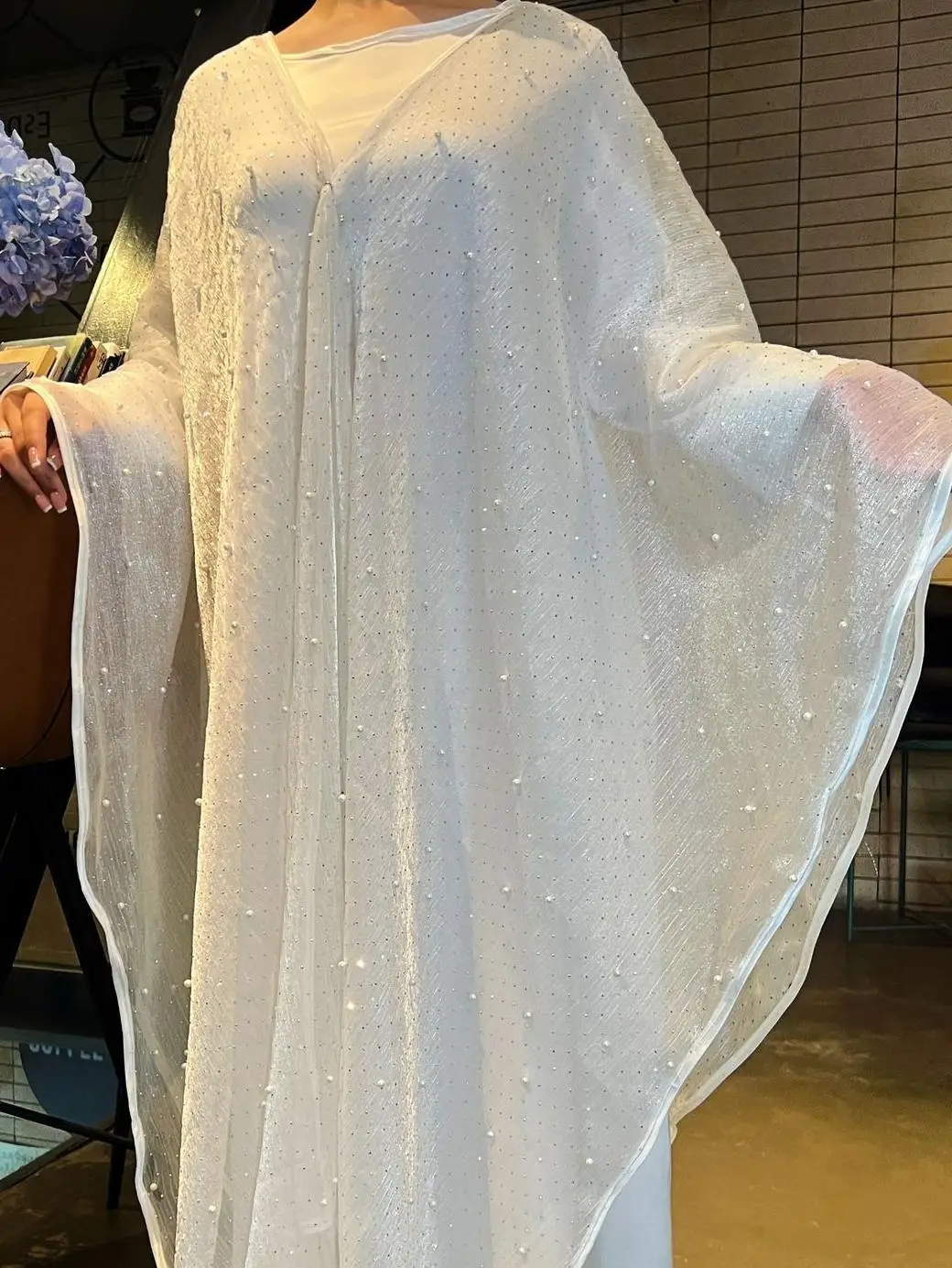 R-268 Ramadan Dubai 2025 Islamic Burqa Luxury Beaded Simple Pearl ...