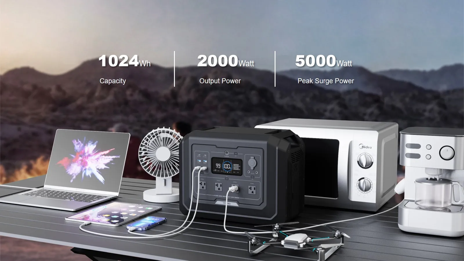 SOUOP S1 2000W Portable Power Station - Fast Charging & Versatile