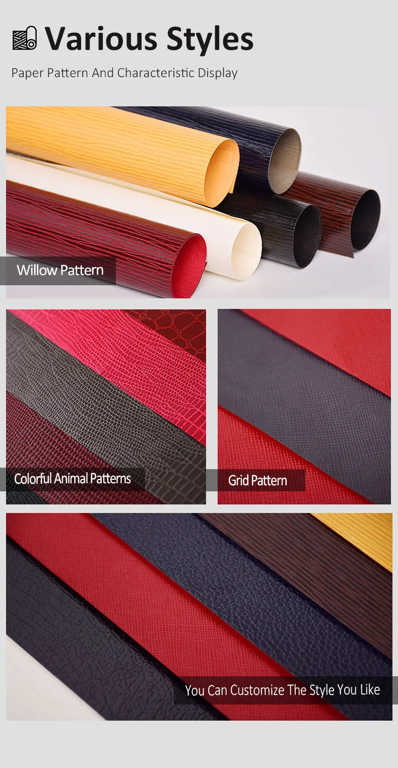 ZHICAI Thick Leather Paper Grain Texture Linen Crocodile Embossed ...