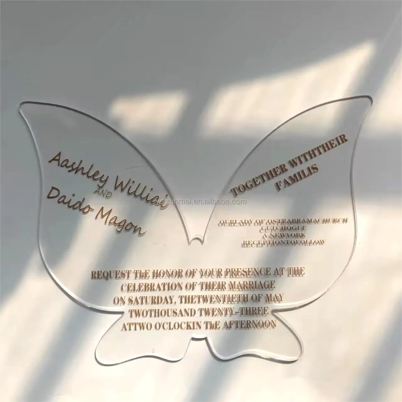 Custom Shape Clear Acrylic Wedding Invitation Card Luxury Transparent ...