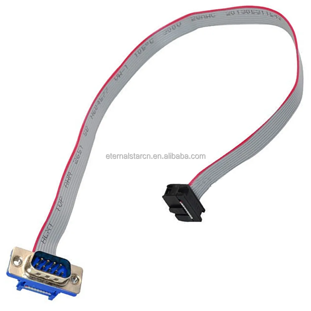 RS232 DB 9 Pin Serial Port Connector with Ribbon Cable