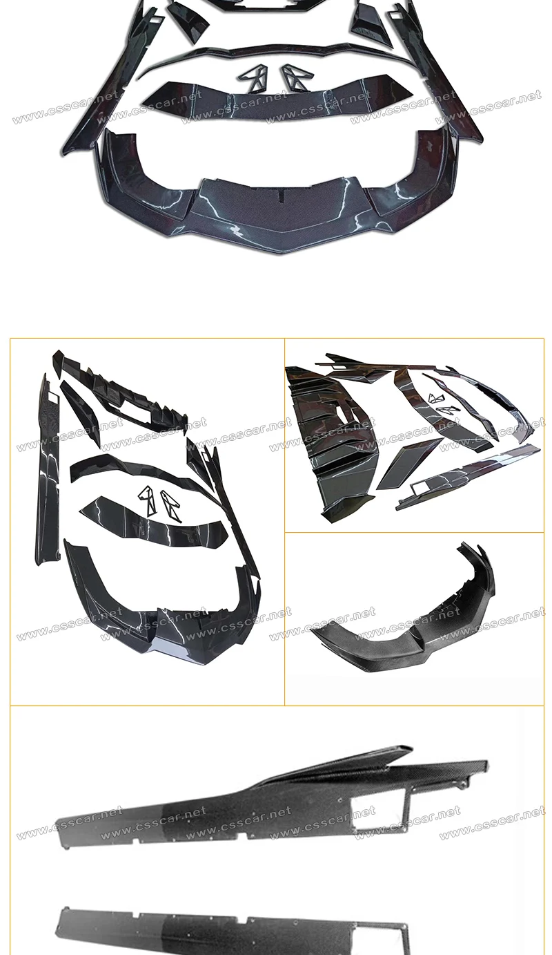 RZ Style Carbon Fiber Full Body Kits Front Lip Rear Diffuser Spoiler ...