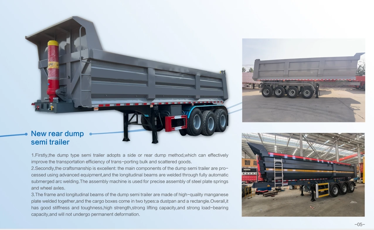 U Shape Rear Dump Trailer Tipper Trailer For Cargo Transport - Buy Dump ...