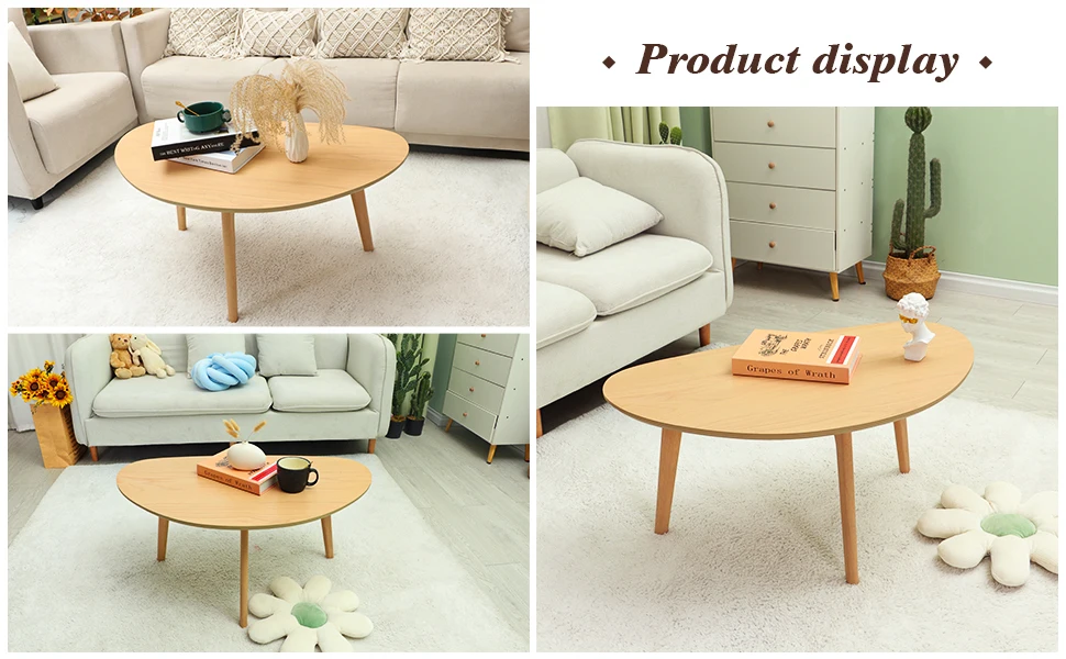 Small Oval Coffee Table Mid Century Modern For Living Room Center ...