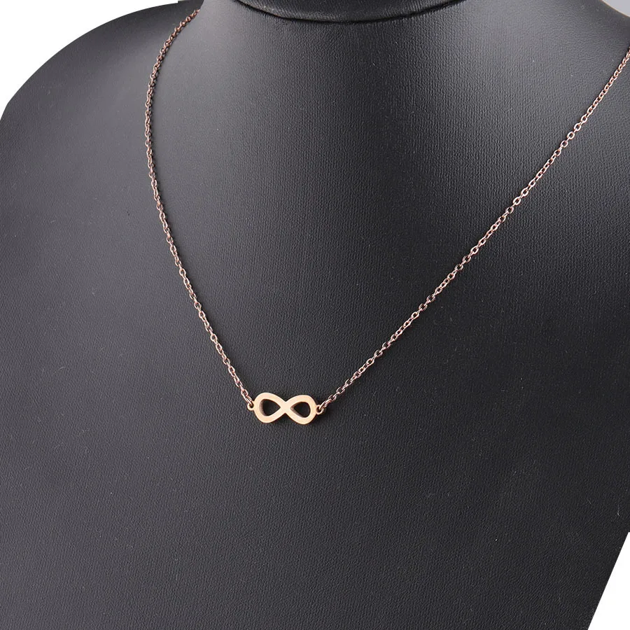 Stainless Steel Infinity Symbol Pendant Necklaces Gold Silver Rose Gold ...