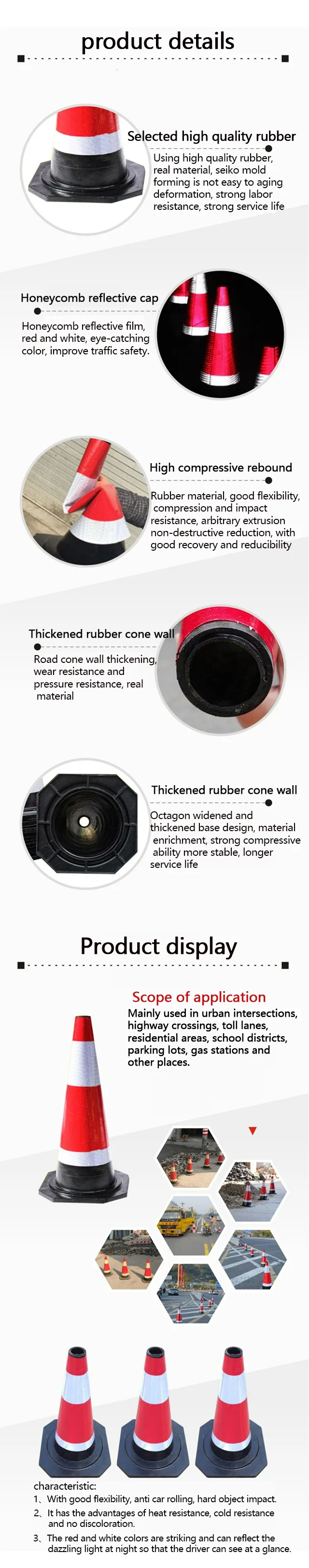 Wholesale Rubber Safety Warning Construction Barricade Cone Custom ...