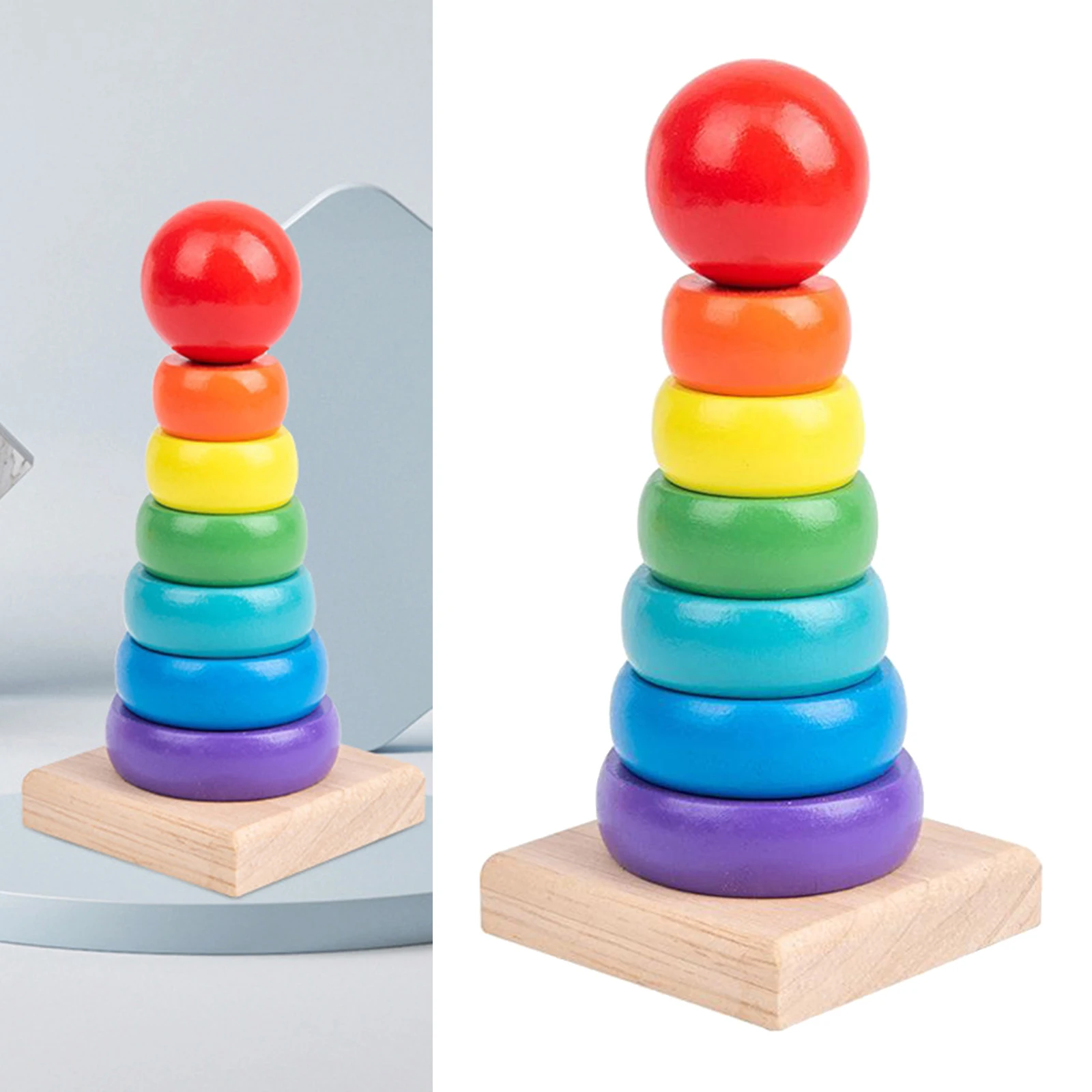 Baby Stacking Tower - Colored Rainbow Educational Toy