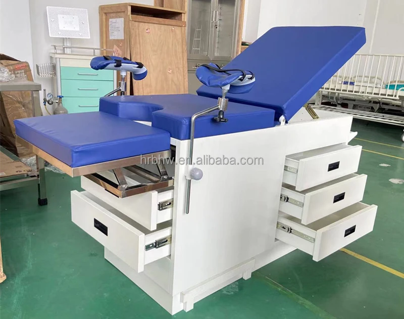 Chinese Factory Hospital Gynecological Examination Bed With Drawer ...