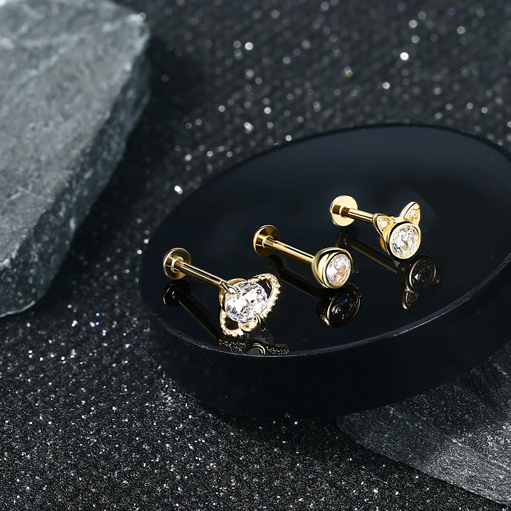 Shop Our New Design 14K Solid Gold Moissanite Studs